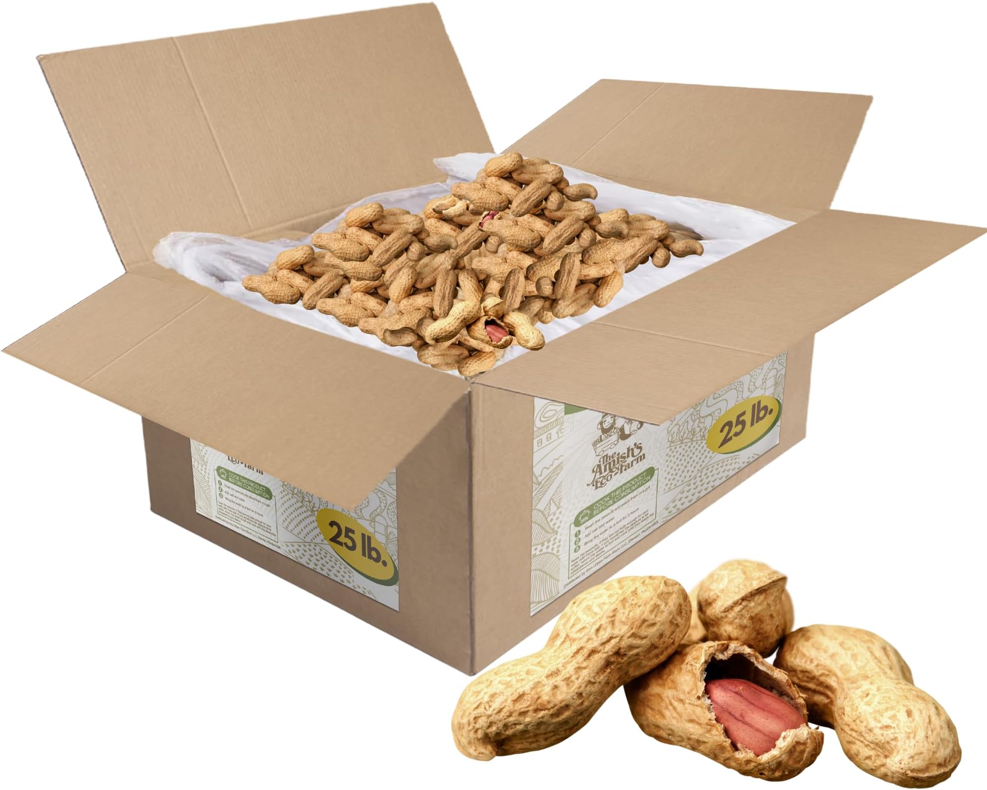 Amazon.com : Raw Red Skin Peanuts (Uncooked, Unsalted) 3 LB. (48oz ...