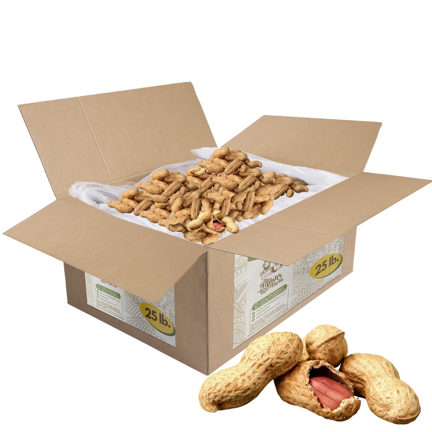 Amazon.com: Amish Eco-Farm | Bulk Raw Peanuts in Shell, Virginia Grown ...