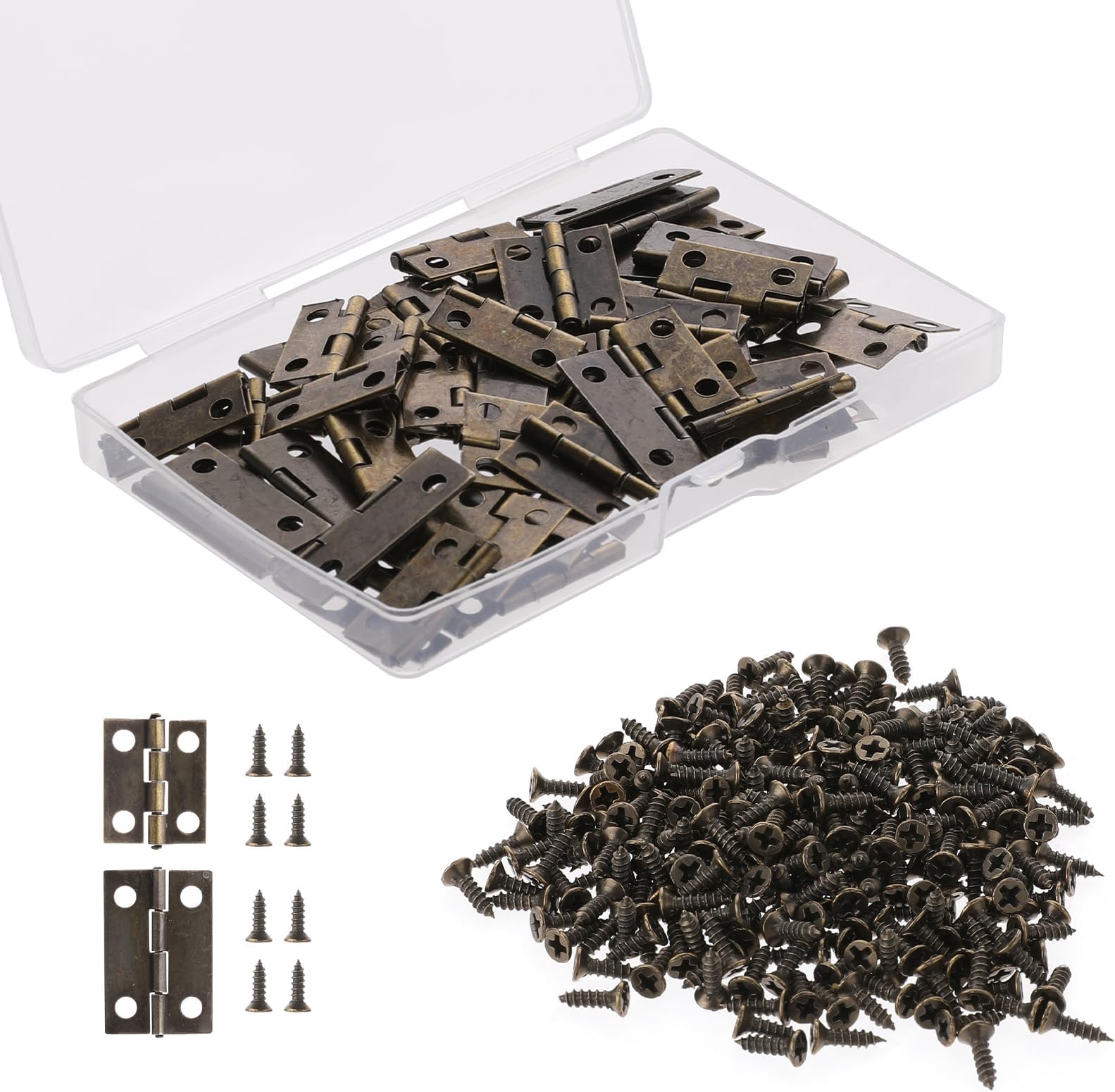 Small Hinges for Wooden Box, 60Pcs Cabinet Drawer Butt Hinges, Small ...