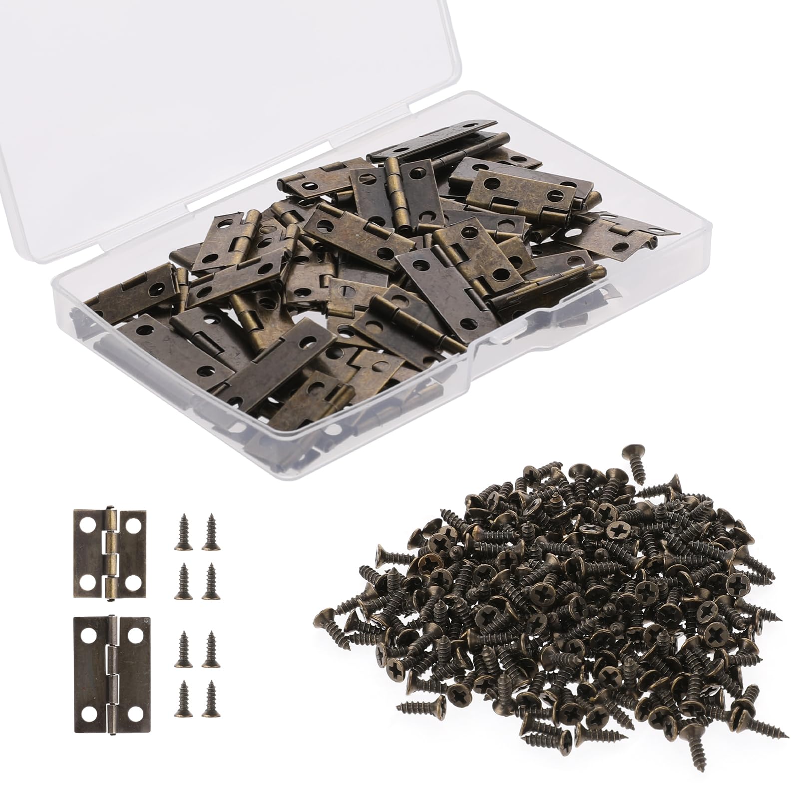 Small Hinges for Wooden Box, 60Pcs Cabinet Drawer Butt Hinges, Small ...