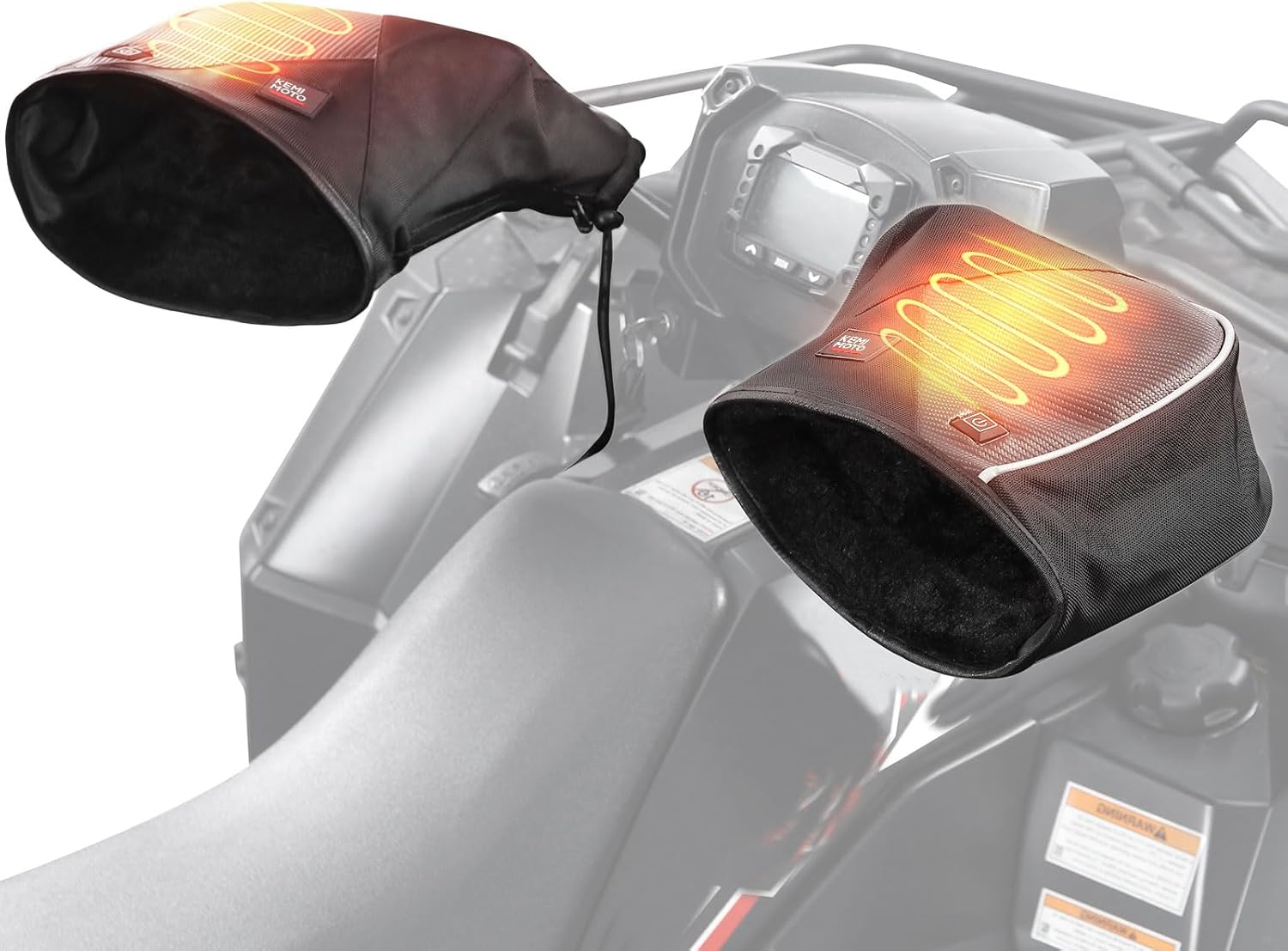 Amazon.com: KEMIMOTO ATV Gloves Heated Snowmobile Handlebar Muffs ...