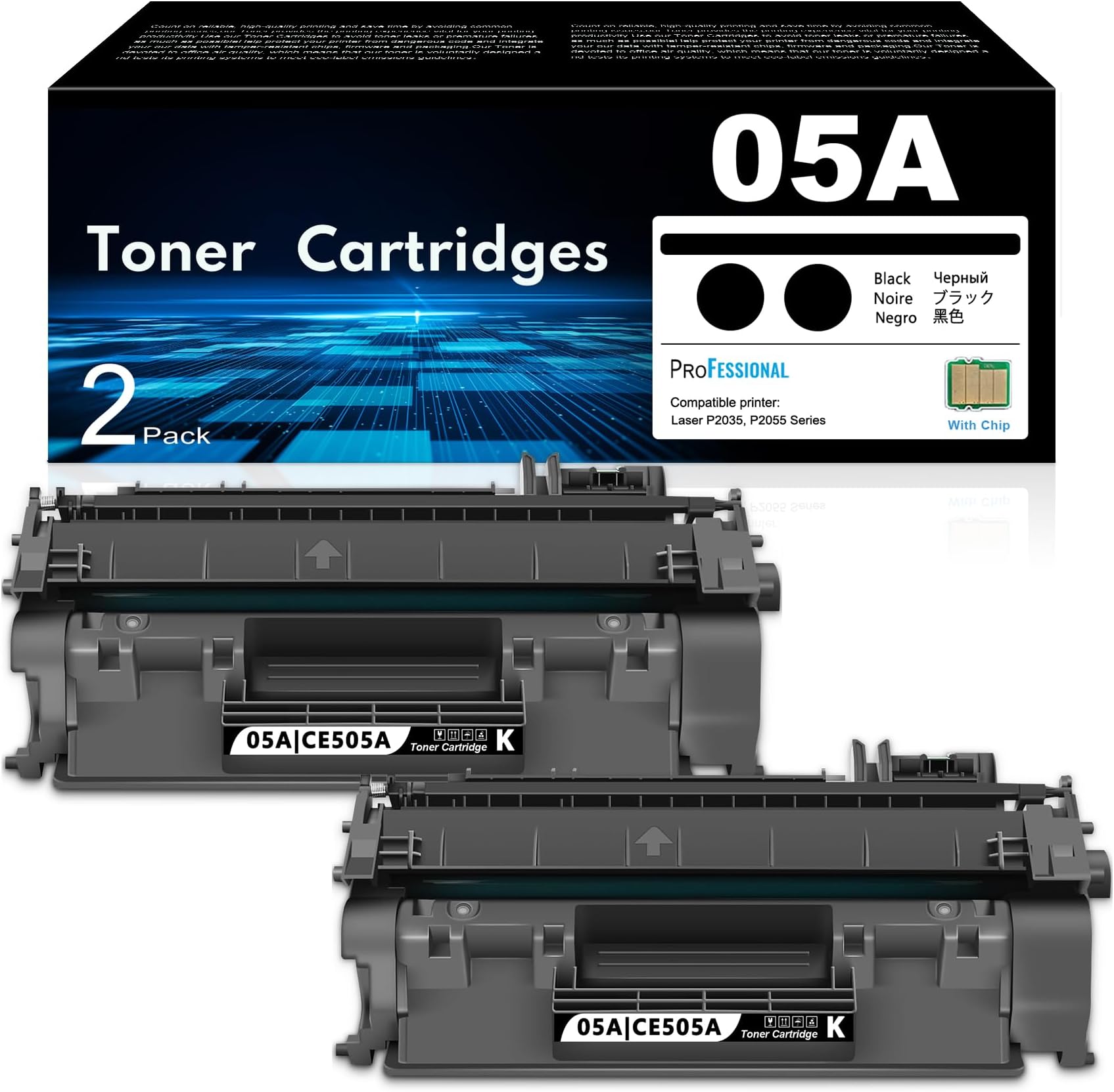 Amazon.com: 05A CE505A Toner Cartridge 2-Pack Replacement for HP 05A ...
