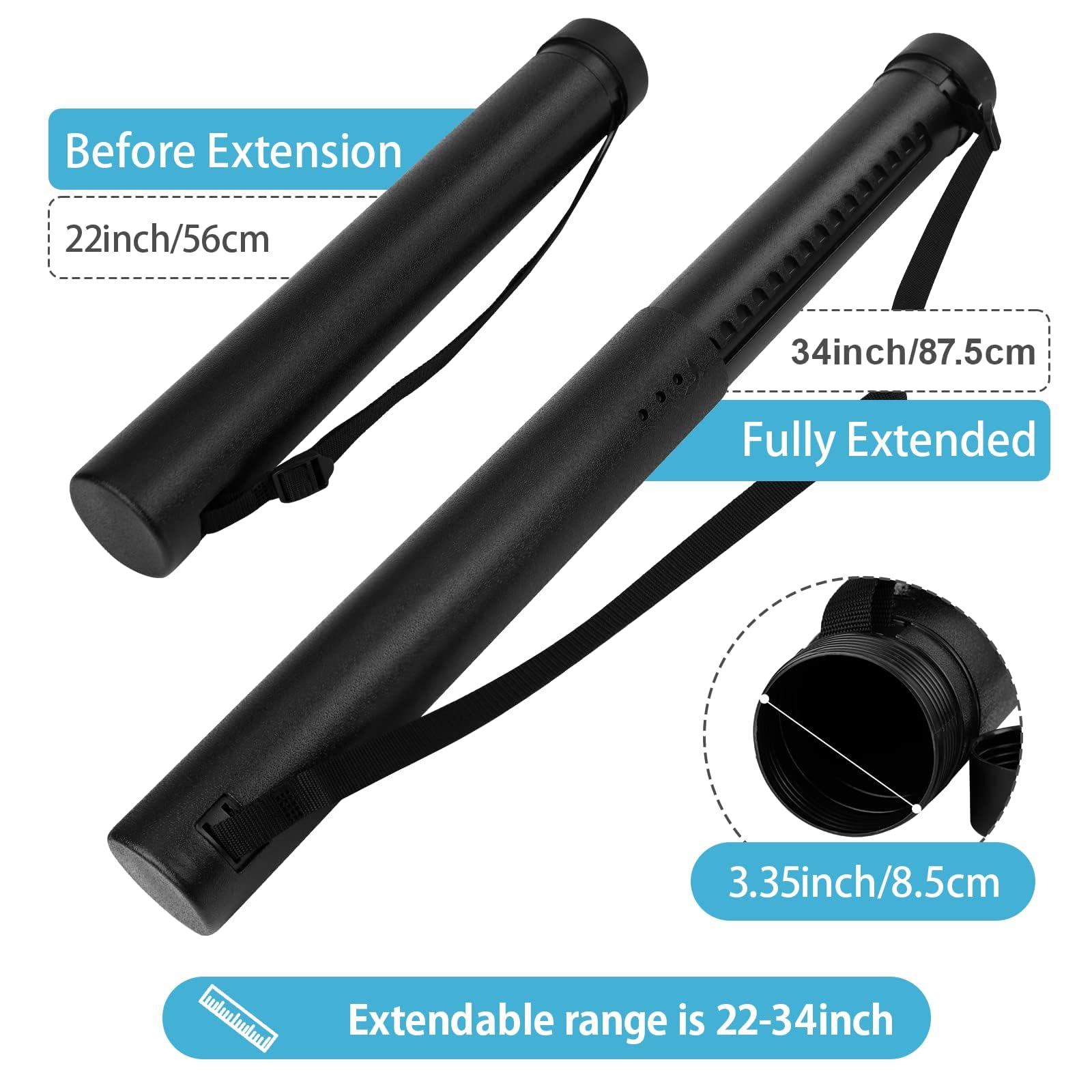 Snapklik.com : DEWEL Poster Tube Storage,Poster Carrying Case,Blueprint ...