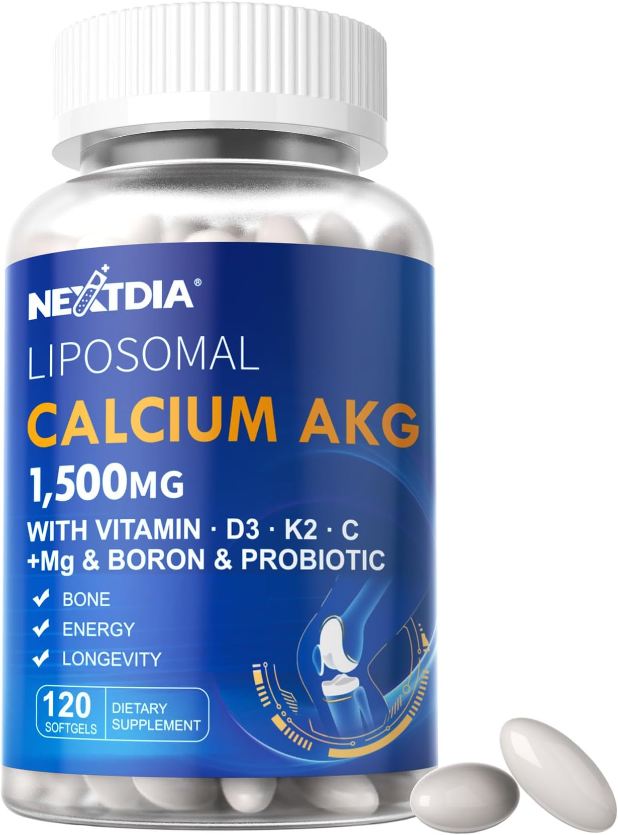 Amazon.com: Liposomal Calcium AKG Supplement 1500mg with Vitamin D3 ...