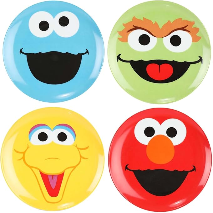 Amazon.com | Fun Costumes Sesame Street Set of 4 Plate Set Standard ...
