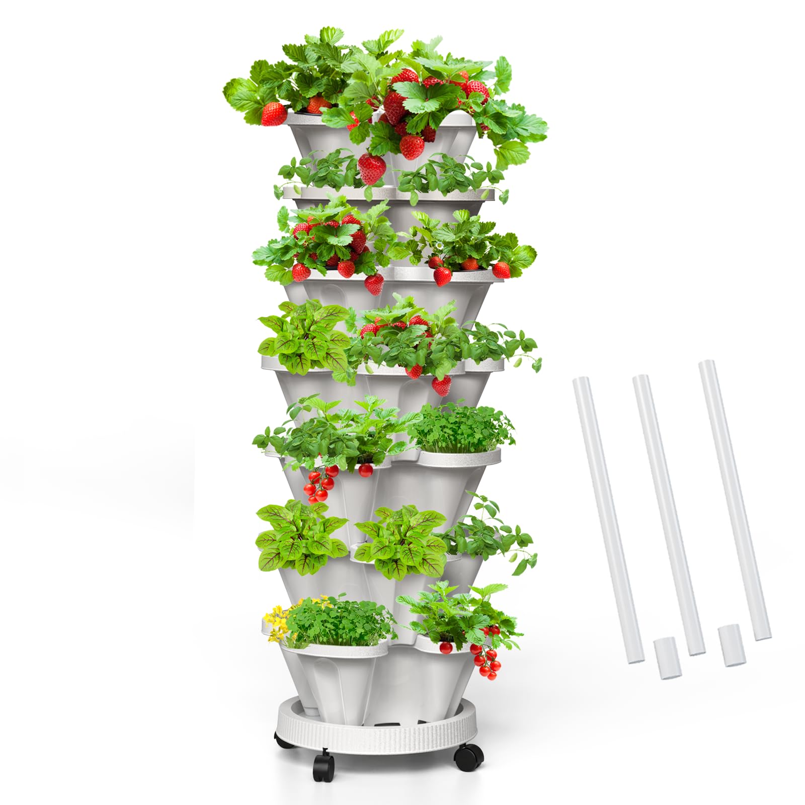Snapklik.com : Tectsia Strawberry Vertical Planters, 7 Tiered Stacking ...