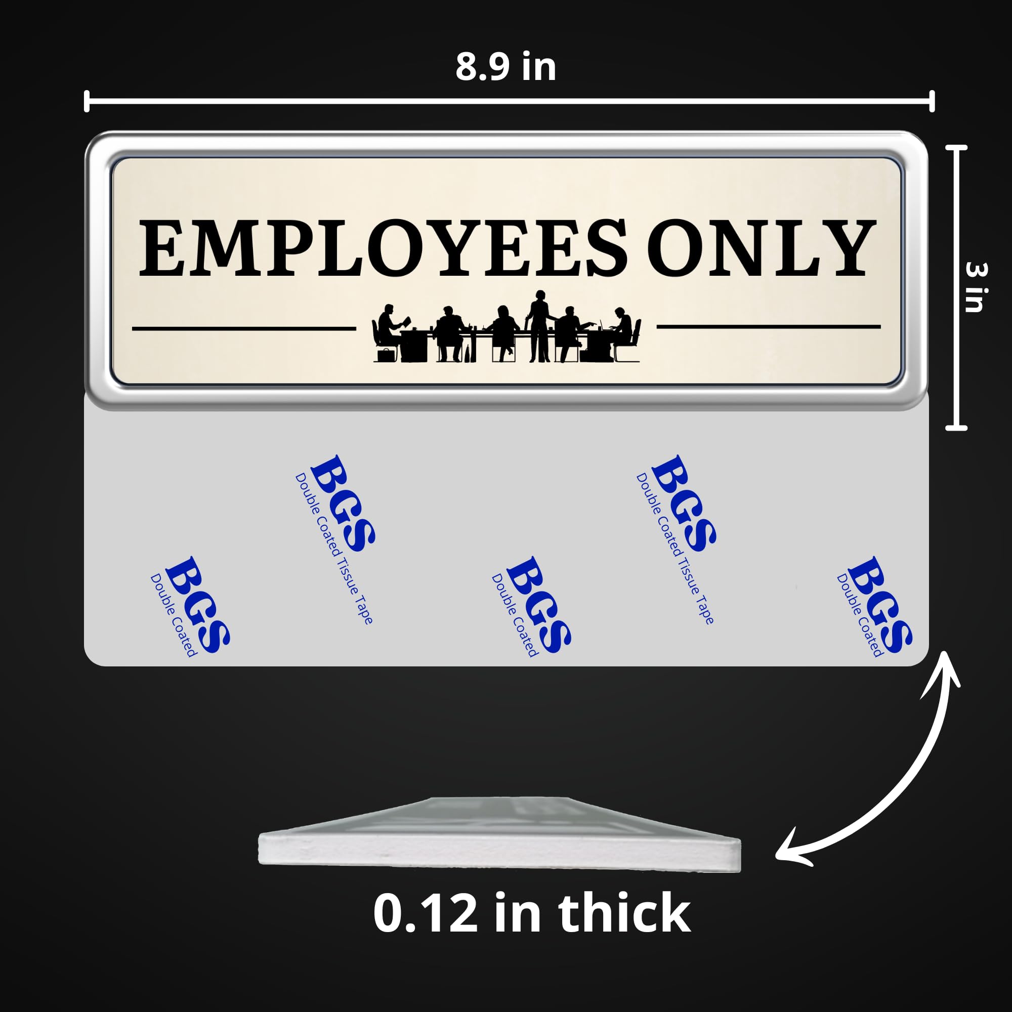 Snapklik.com : 2 Pcs Employees Only Sign Stickers, 9 By 3 Inches ...
