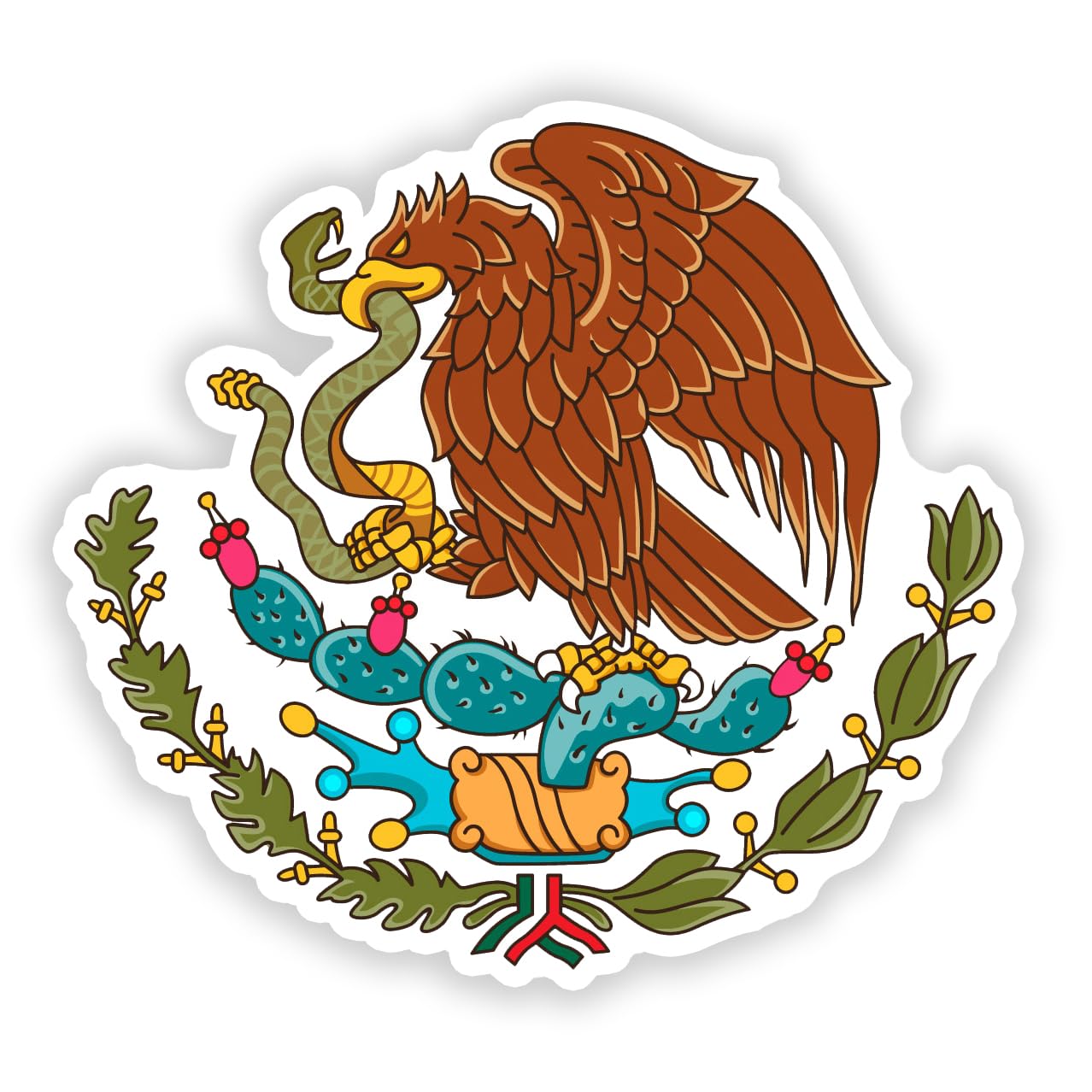 Amazon.com - Black Diamond Art - Mexican Sticker - Mexico Flag Coat of ...