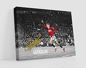 HWC Trading Alejandro Garnacho 16 x 12 inch Canvas Print Signed ...