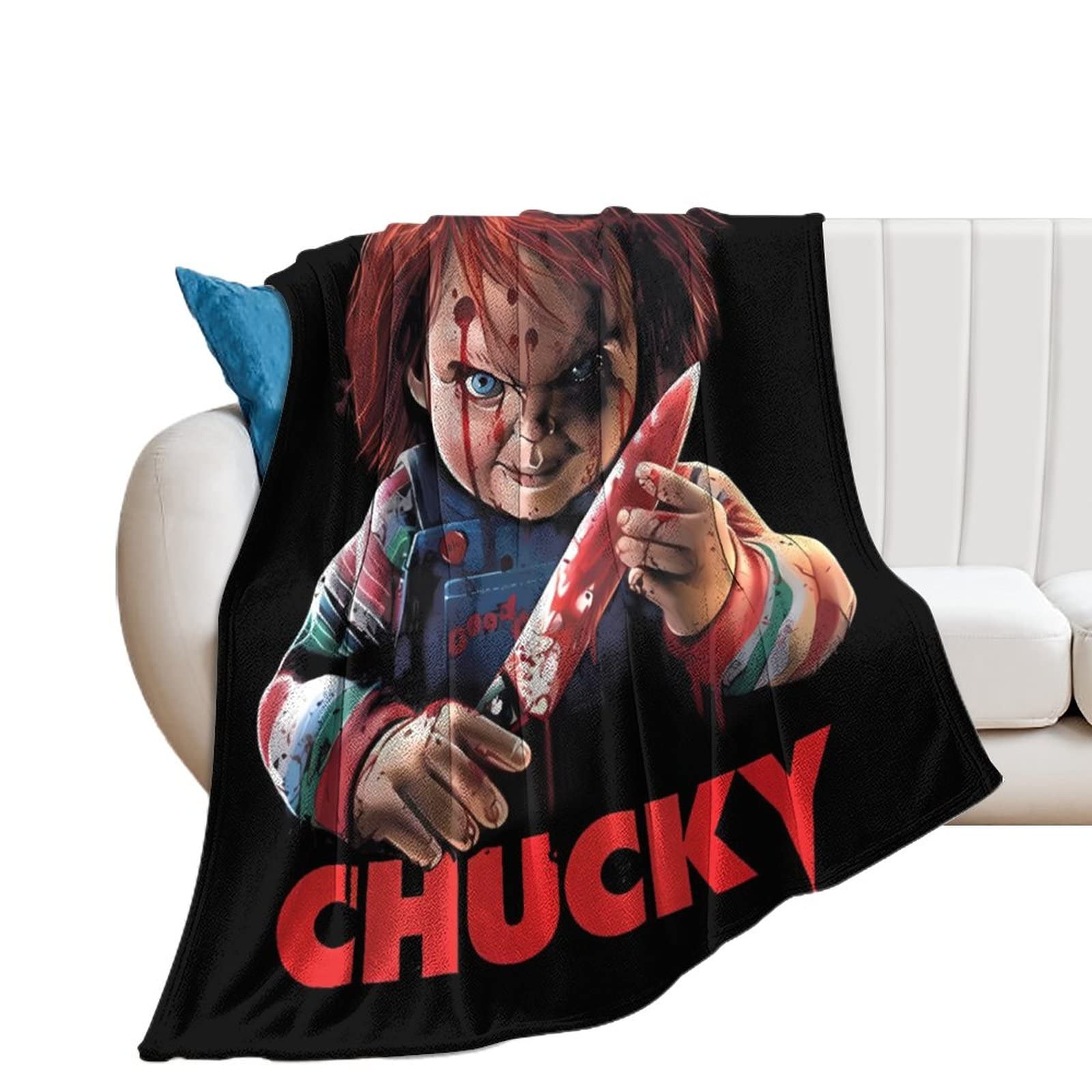 Amazon.com: Childs Play Chucky Printed Flannel Blanket Lightweight ...