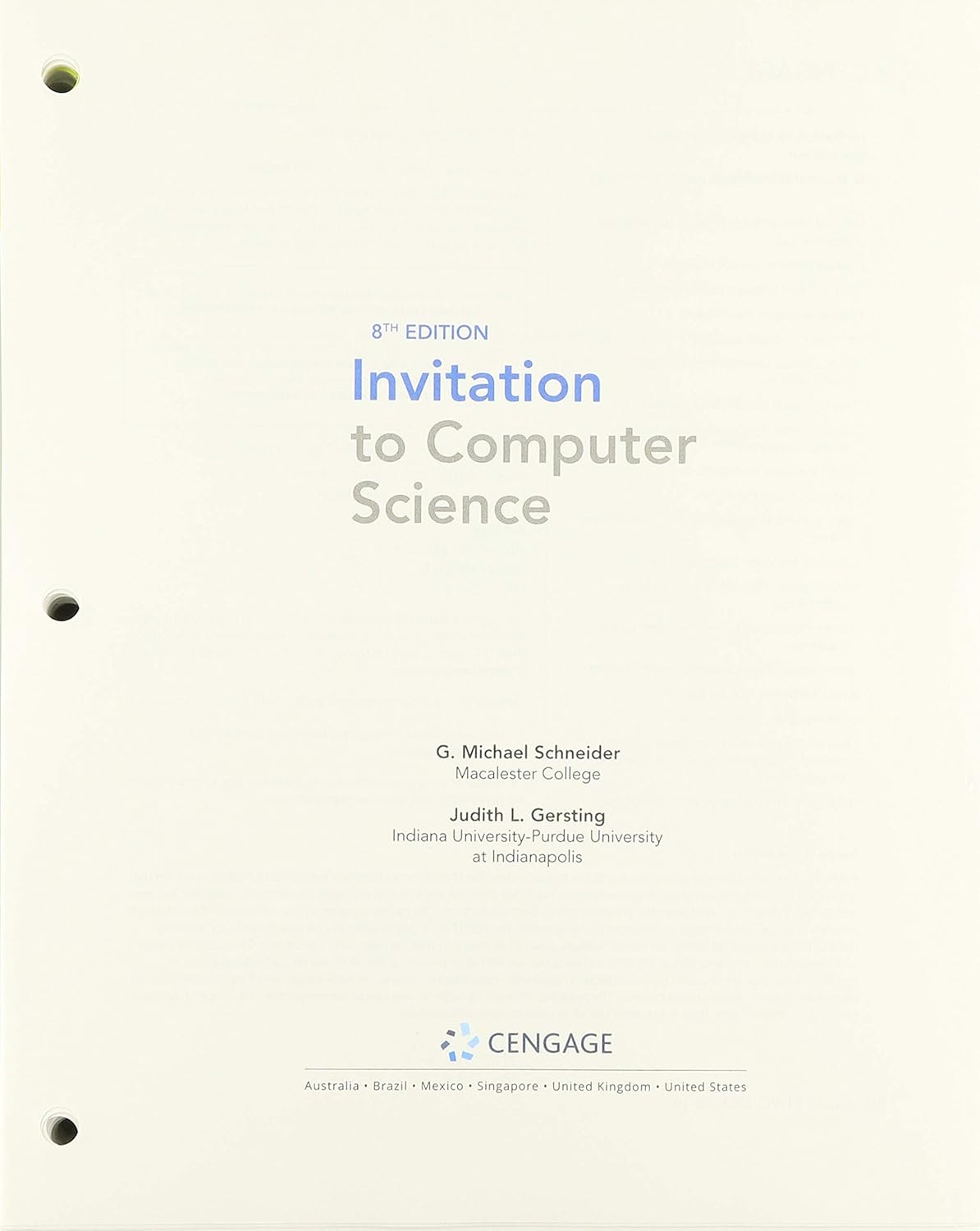 Bundle: Invitation to Computer Science, Loose-Leaf Version, 8th ...