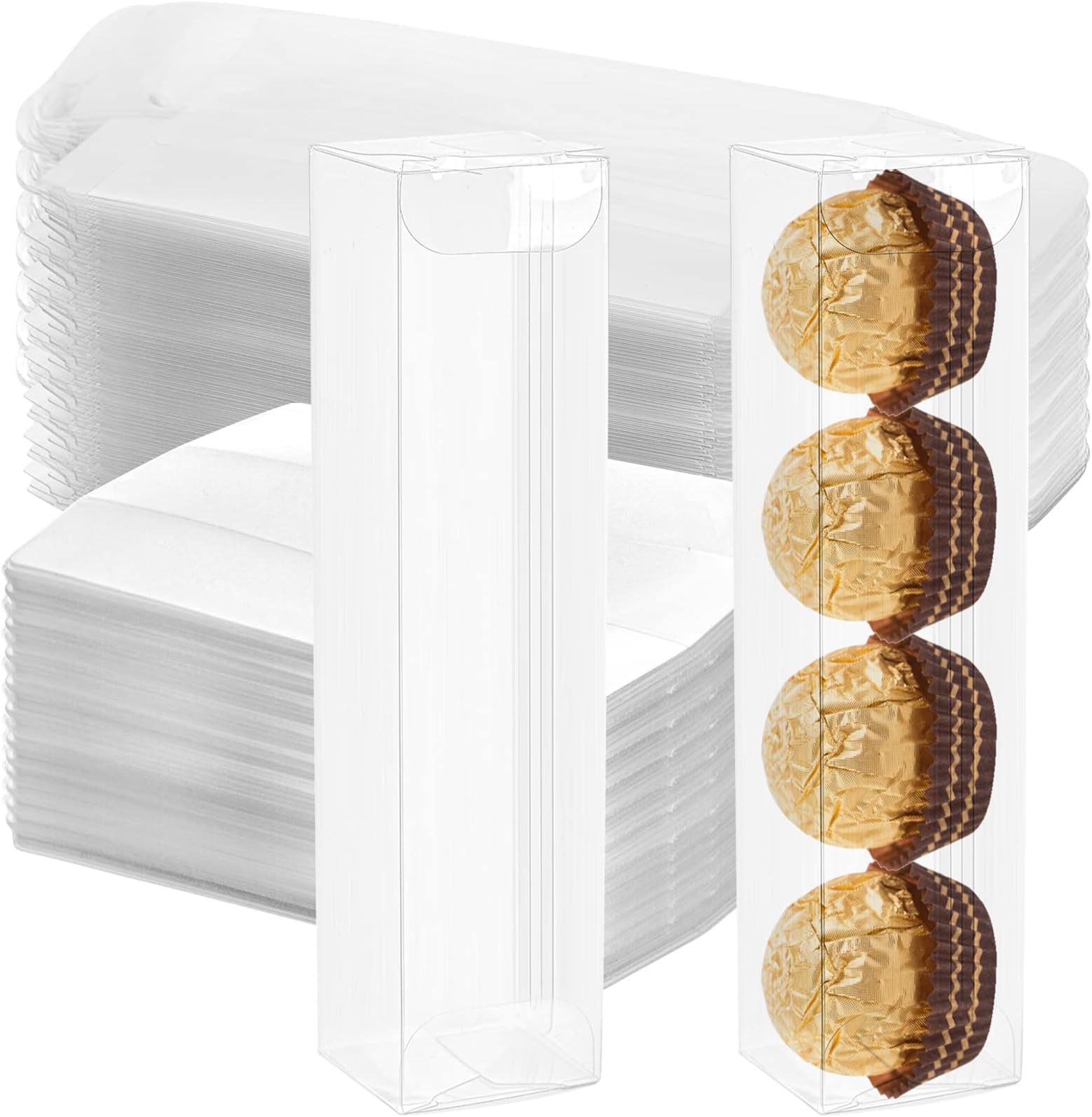 Amazon.com: Peohud 80 Pieces Clear Boxes for Favors, 2 x 2 x 6 Inch ...