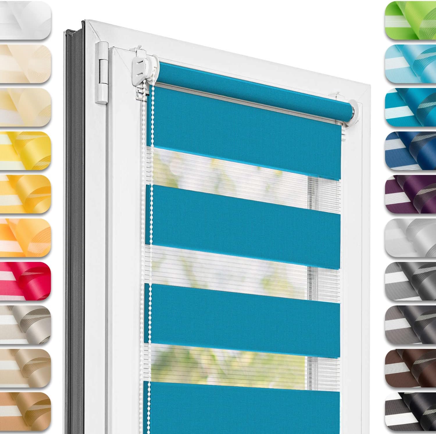 Estika Doppelrollo Klemmfix ohne Bohren - 80 cm x 220 cm - Cote d'Azur ...