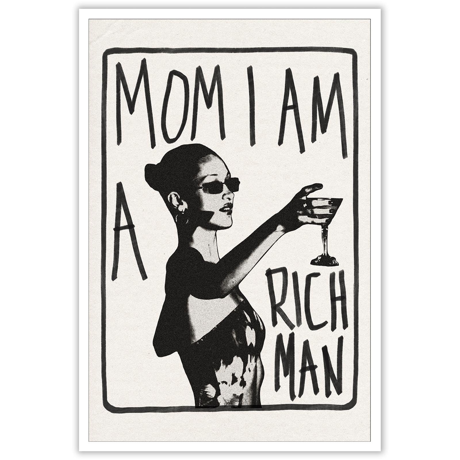 Amazon.com: Liyark Mom I Am A Rich Man Aesthetic Retro Music Goblet ...