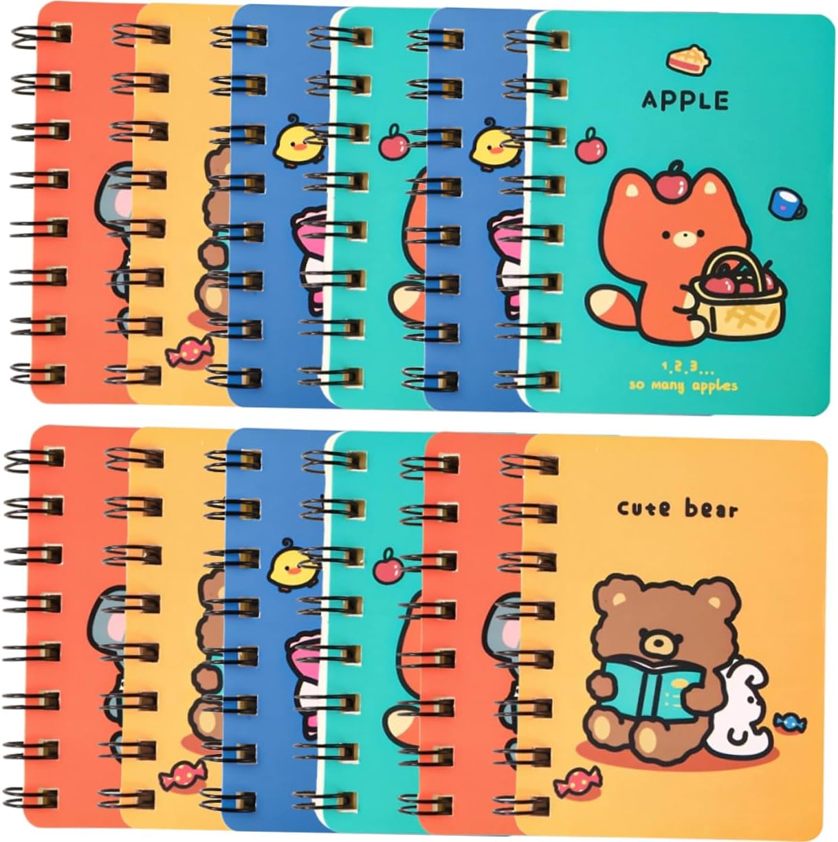 Amazon | NUOBESTY 12個 ポータブルノート 小さなスパイラルノート メモ帳小さい やることリストのメモ帳 ポケットサイズのノート メモ帳をはがす 小さなスパイラル コイル ...