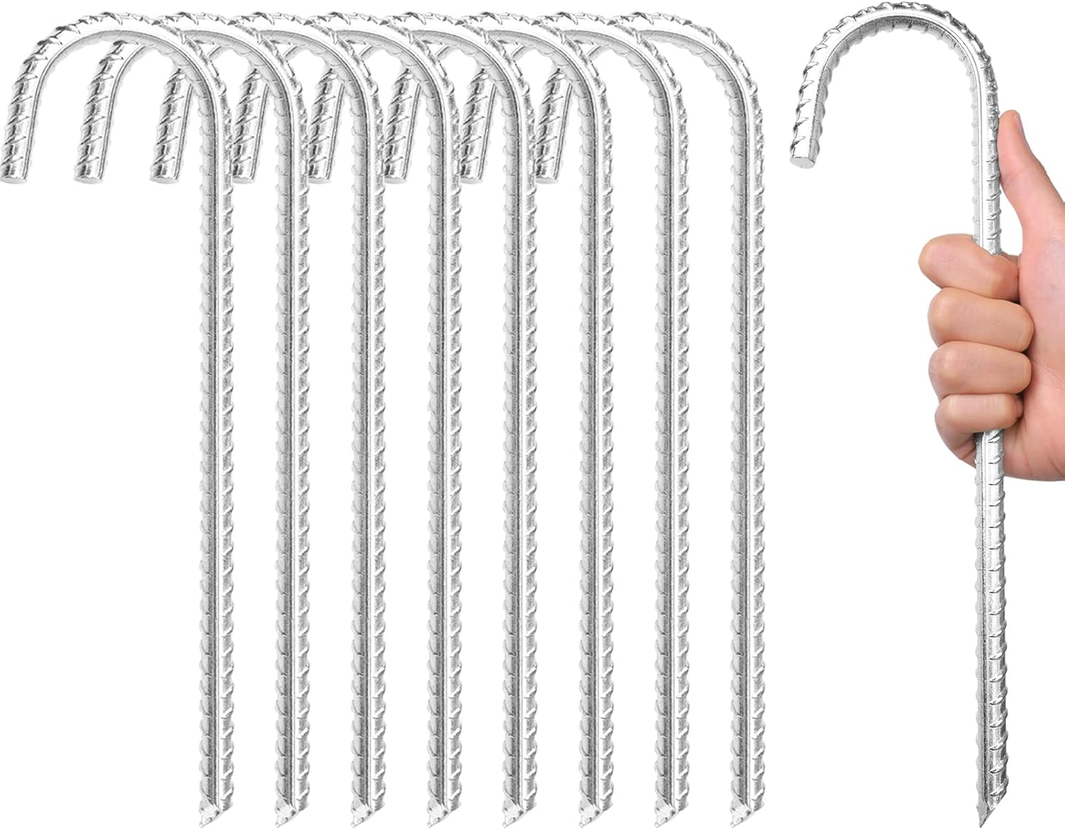 Brandclub - ABCCANOPY Galvanized Rebar Stakes, 12 inch Heavy Duty ...