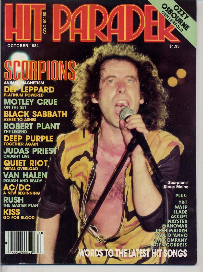 Buy Hit Parader Magazine SCORPIONS Kiss OZZY OSBOURNE CENTERFOLD Van ...