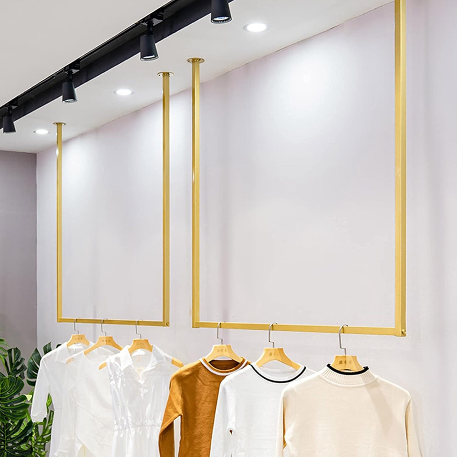 KEFFOR Barandilla de ropa para montar en la pared estante de exhibición ...