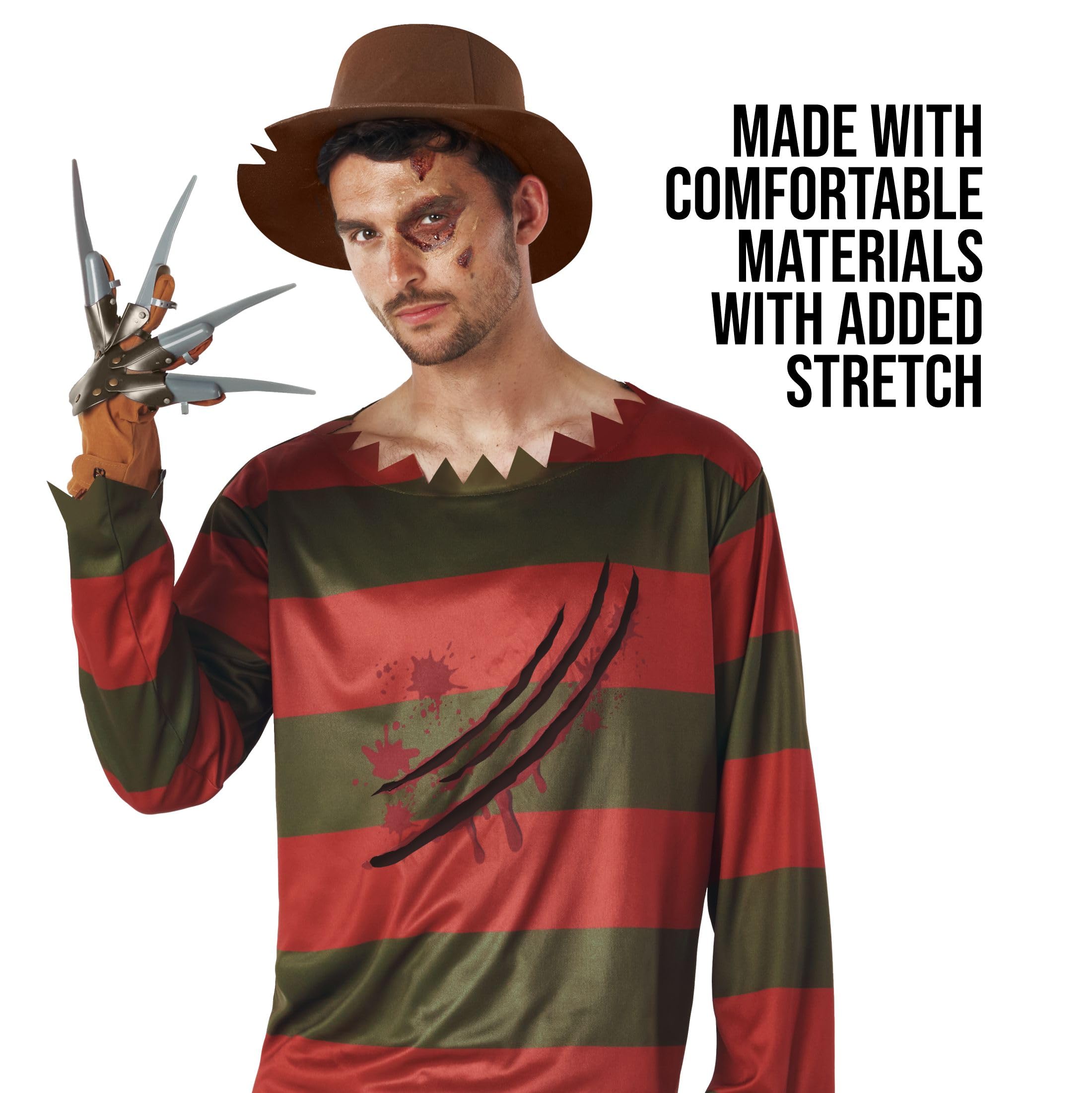 Morph Nightmare Killer Costume Men With Claw Scary Halloween Costumes ...