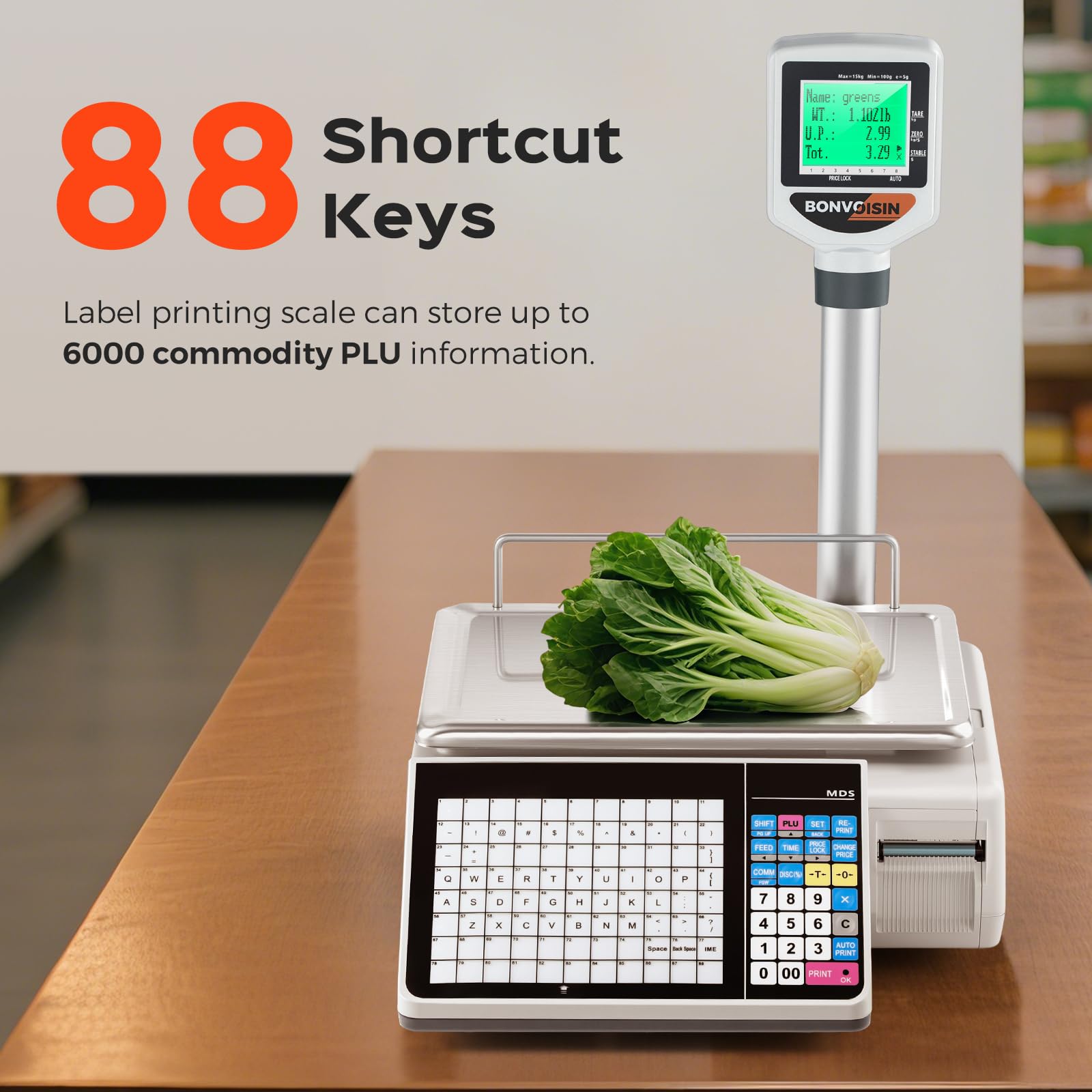 Snapklik.com : Bonvoisin Label Printing Scale 33lbs Capacity, Price ...