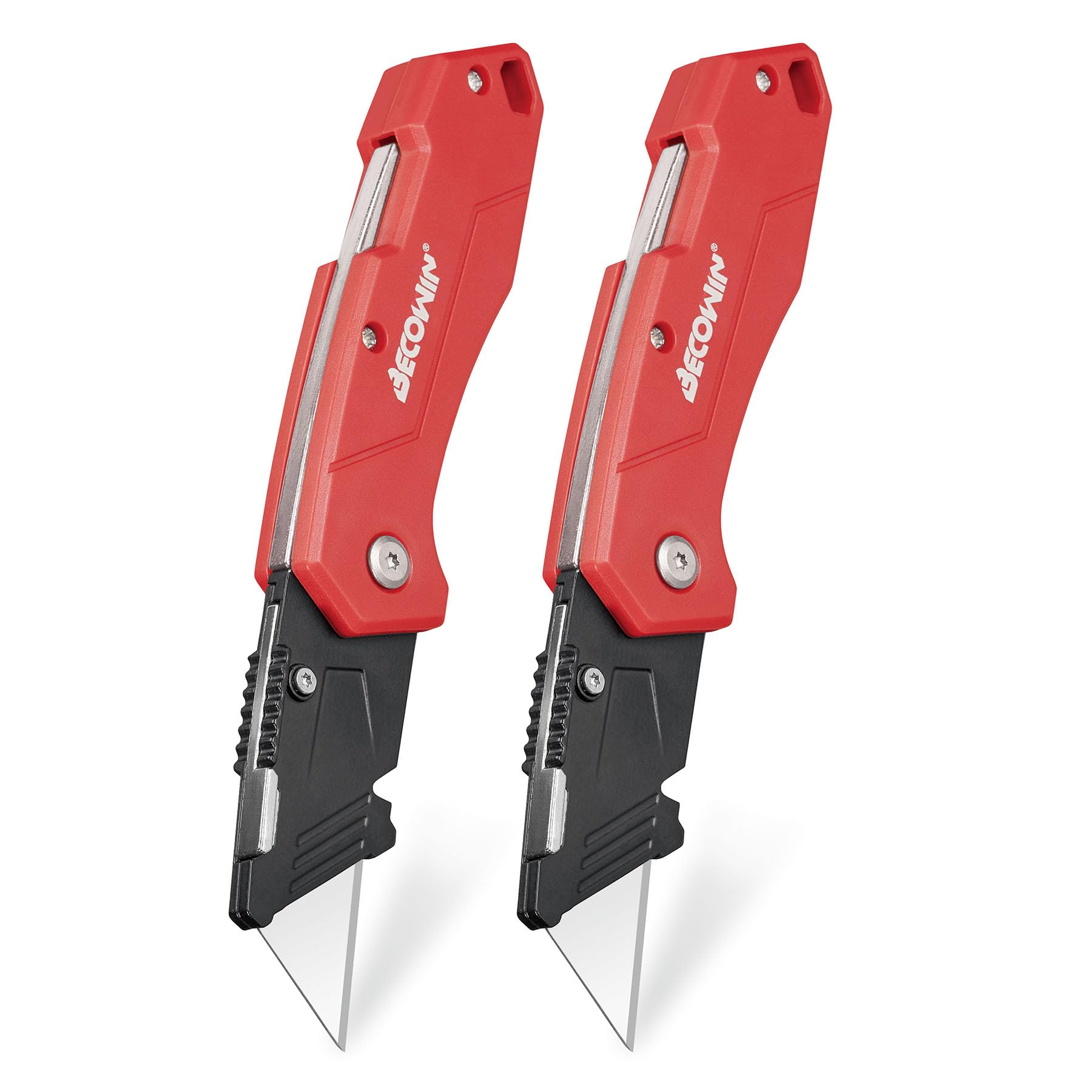 BECOWIN 2-PACK Folding Utility Knife, Light Weight Plastic Box Cutters ...