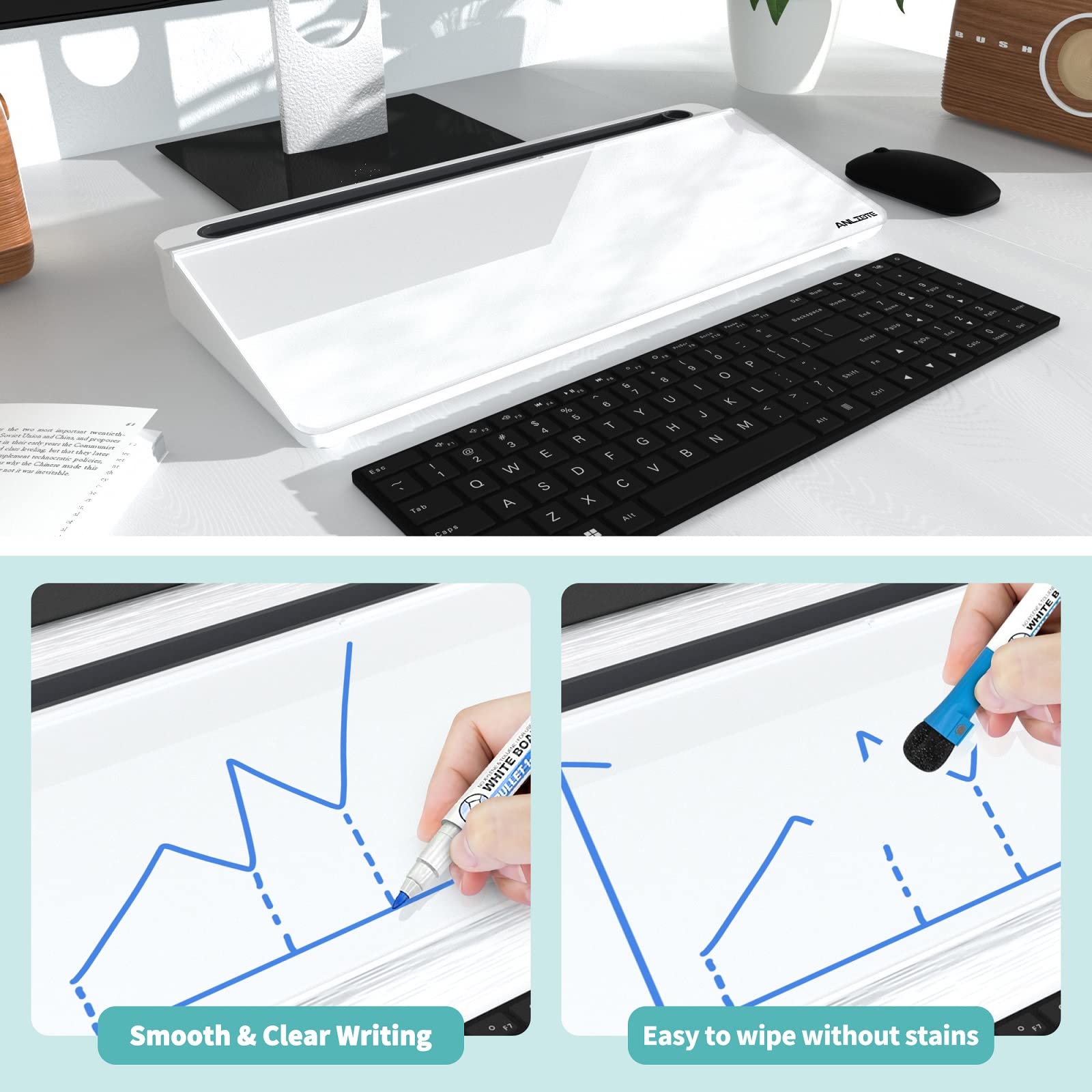 Sliandtelly Desktop Whiteboard for Quick Notes & Reminder, Small Dry ...