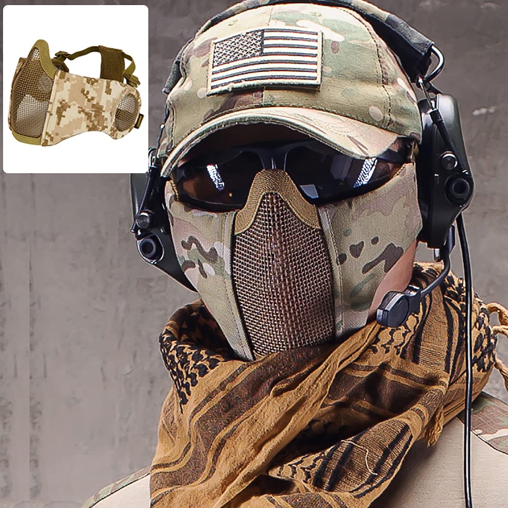 Snapklik.com : AOUTACC Airsoft Mask, Half Face Mesh Masks