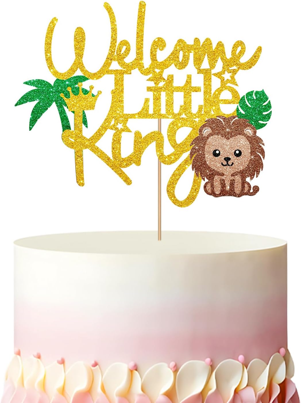 Amazon.com: Welcome Little King Cake Topper, King and Crown Cake Decor ...