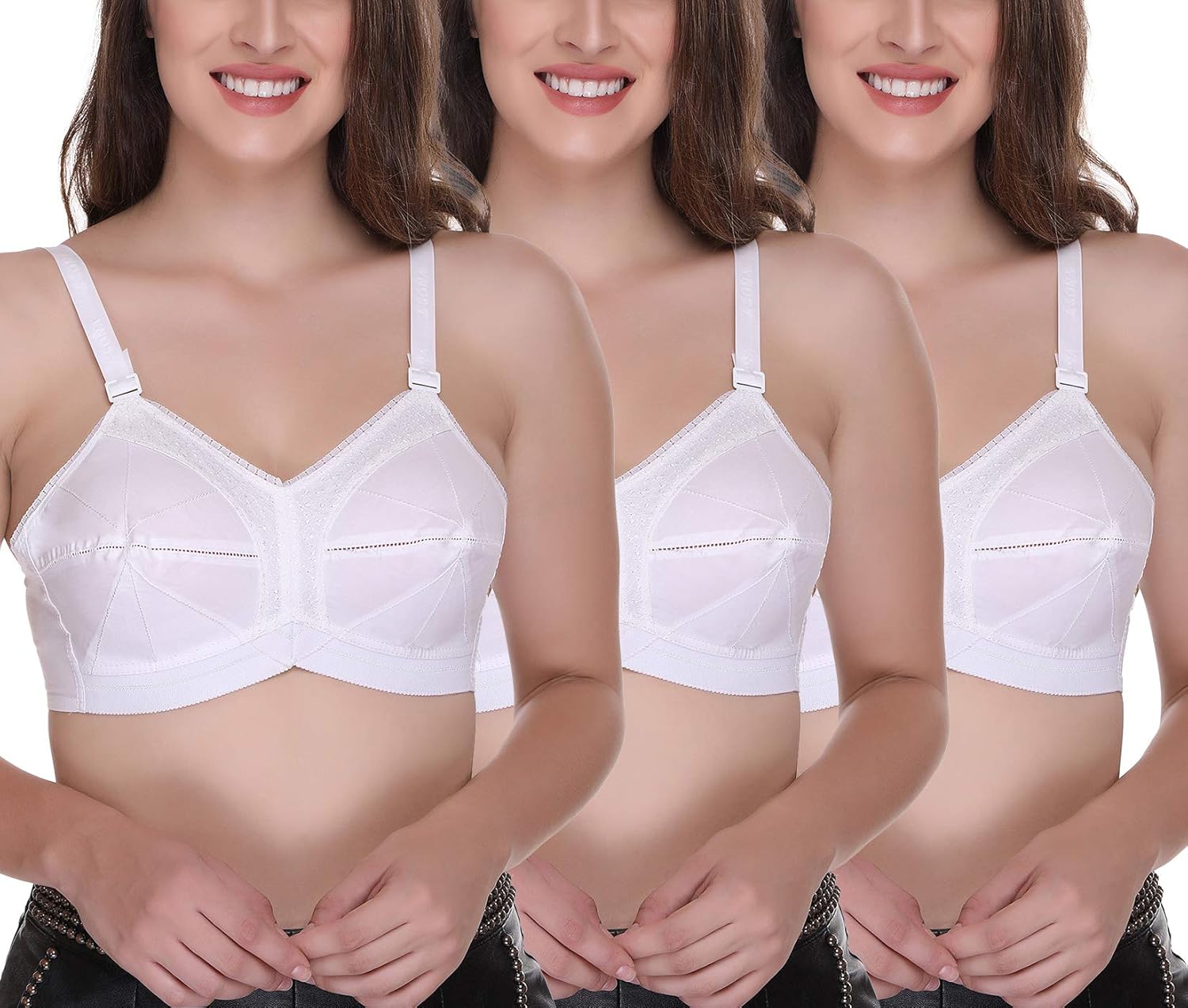 Buy SONA Women Ultimate Cotton Full Coverage Non-Padded Non-Wired Everyday Regular Bra with ...