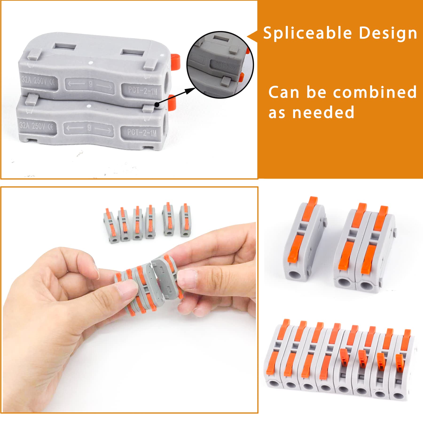 Snapklik.com : Lever Wire Nut Connectors Terminals Kit, 1 To 1 Inline ...