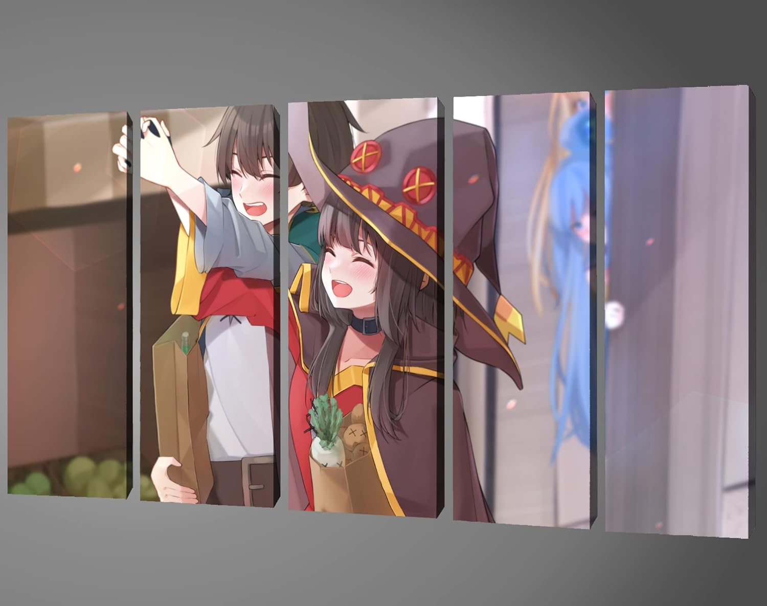 Cuadro Satou Megumin Konosuba Anime Manga Japon 5 Paneles Wall Art ...