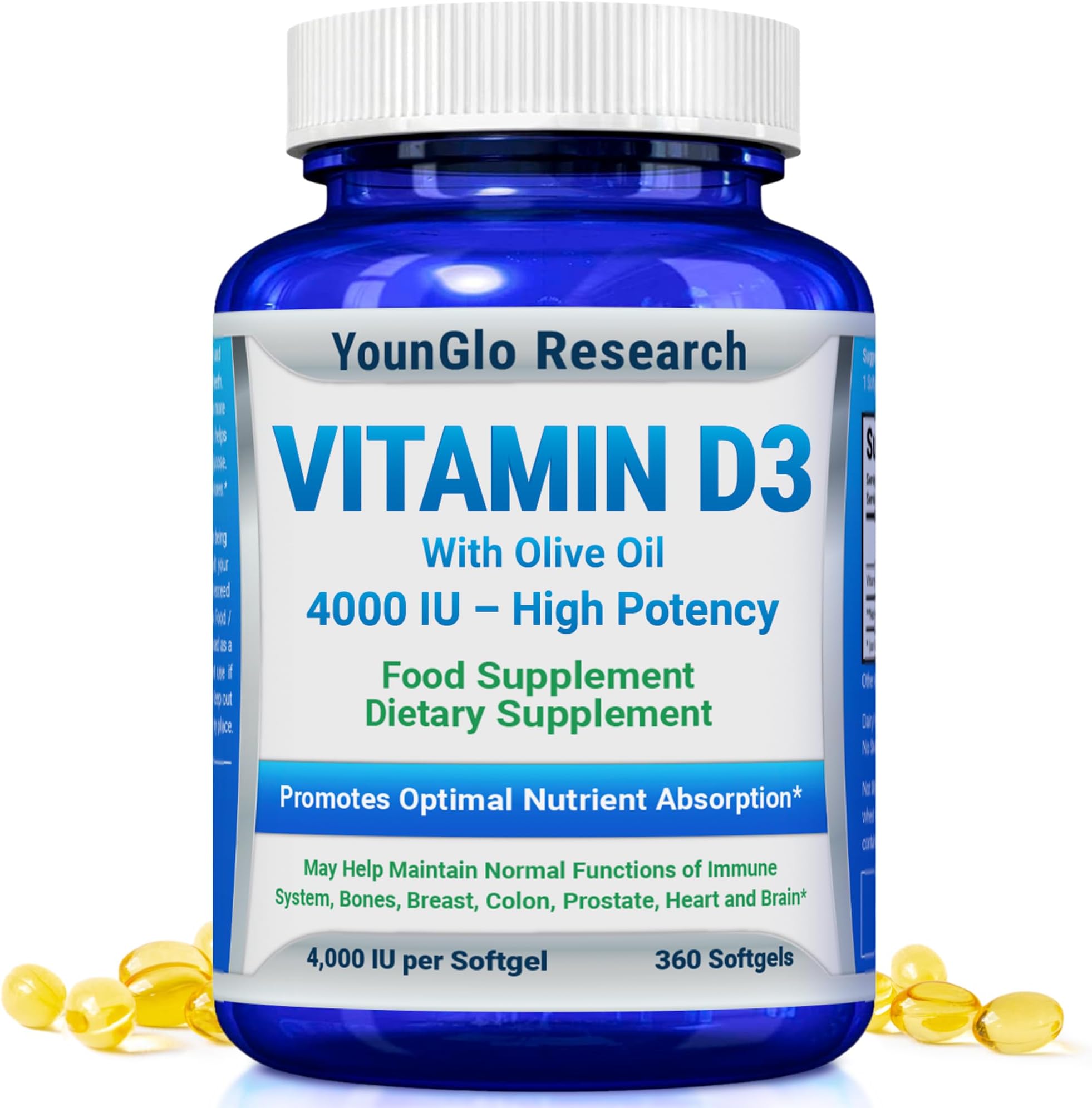Amazon.com: Incite Nutrition Vitamin D 5000 iu - 400 Premium Vitamin D3 ...