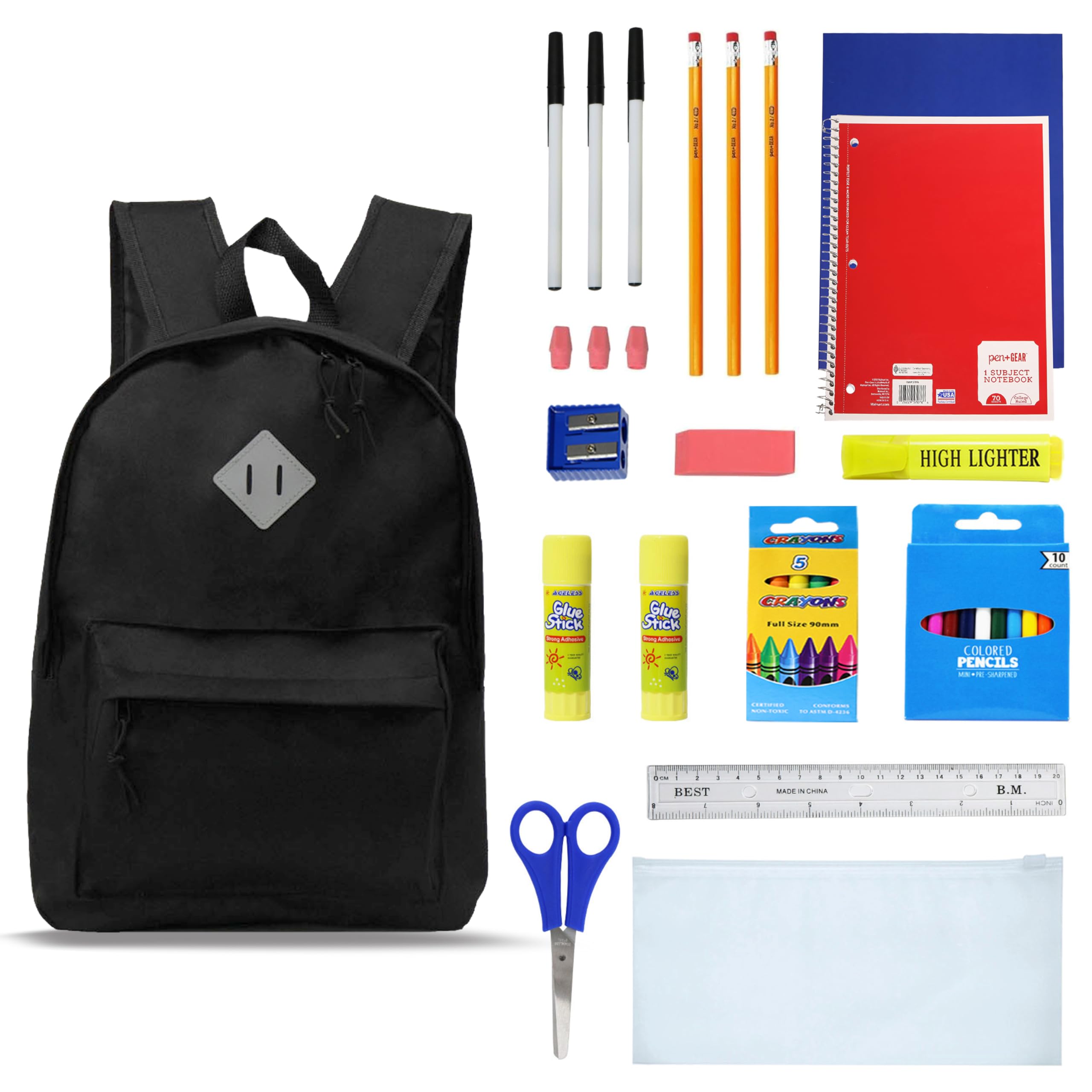 Amazon.com | 17 Inch Bulk Backpacks with School Supplies Kit For ...