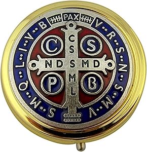 Amazon.com: Needzo Red and Blue Enamel Saint Benedict Medal Catholic ...