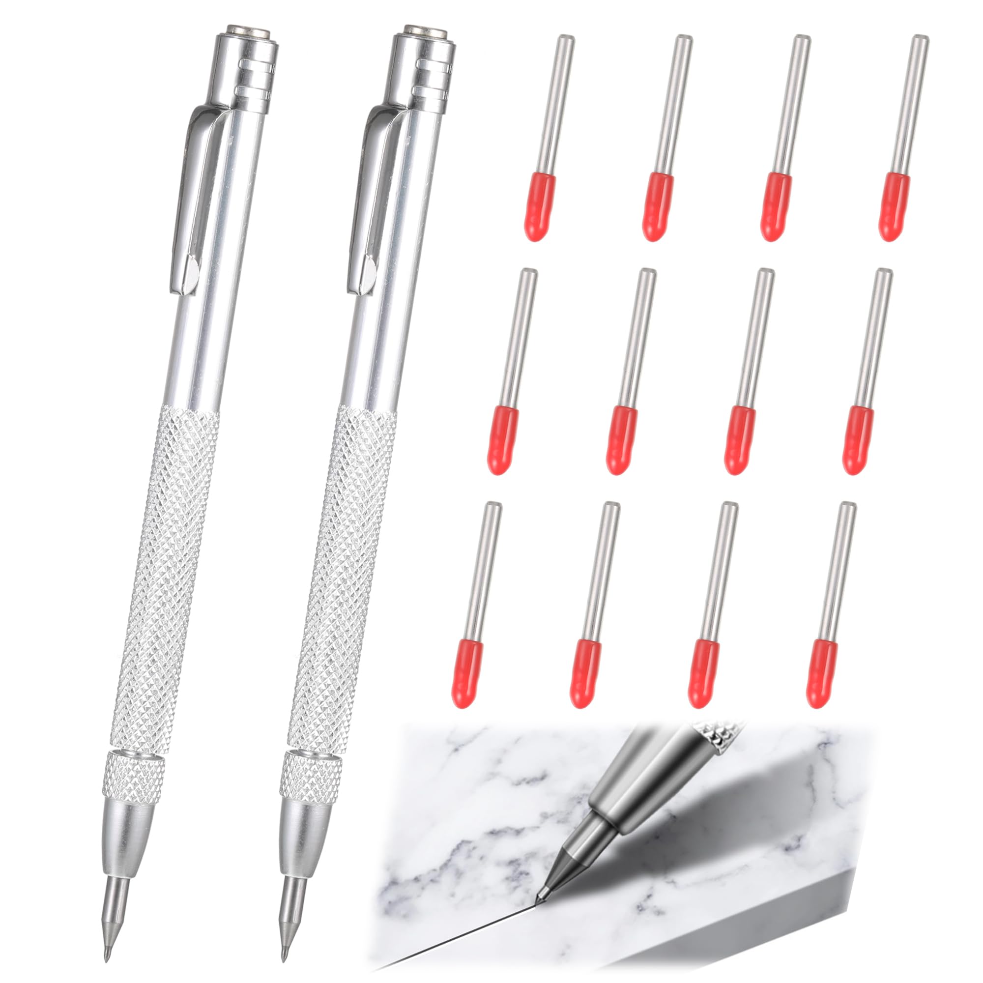 EUIOOVM Tungsten Carbide Scriber 2 Pcs Scribe Engraving Pen with Clip ...