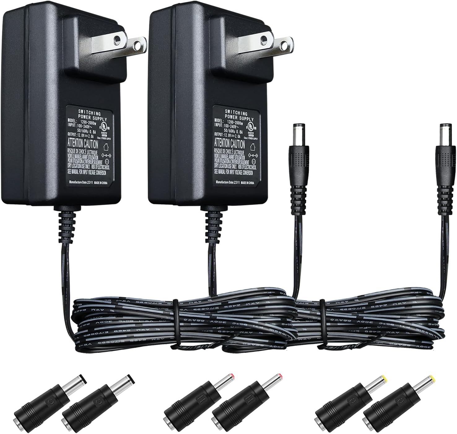 Amazon.com: Anlink 2 Pack AC 100-240V 50/60Hz to DC 12Vdc 1A 1000MA ...