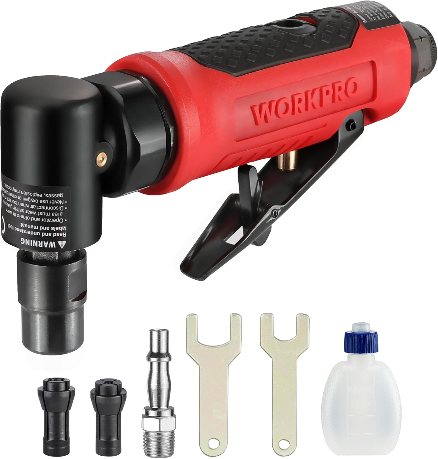 WORKPRO Air Die Grinder with 1/4" and 1/8" Collet, 90 Degree Mini ...