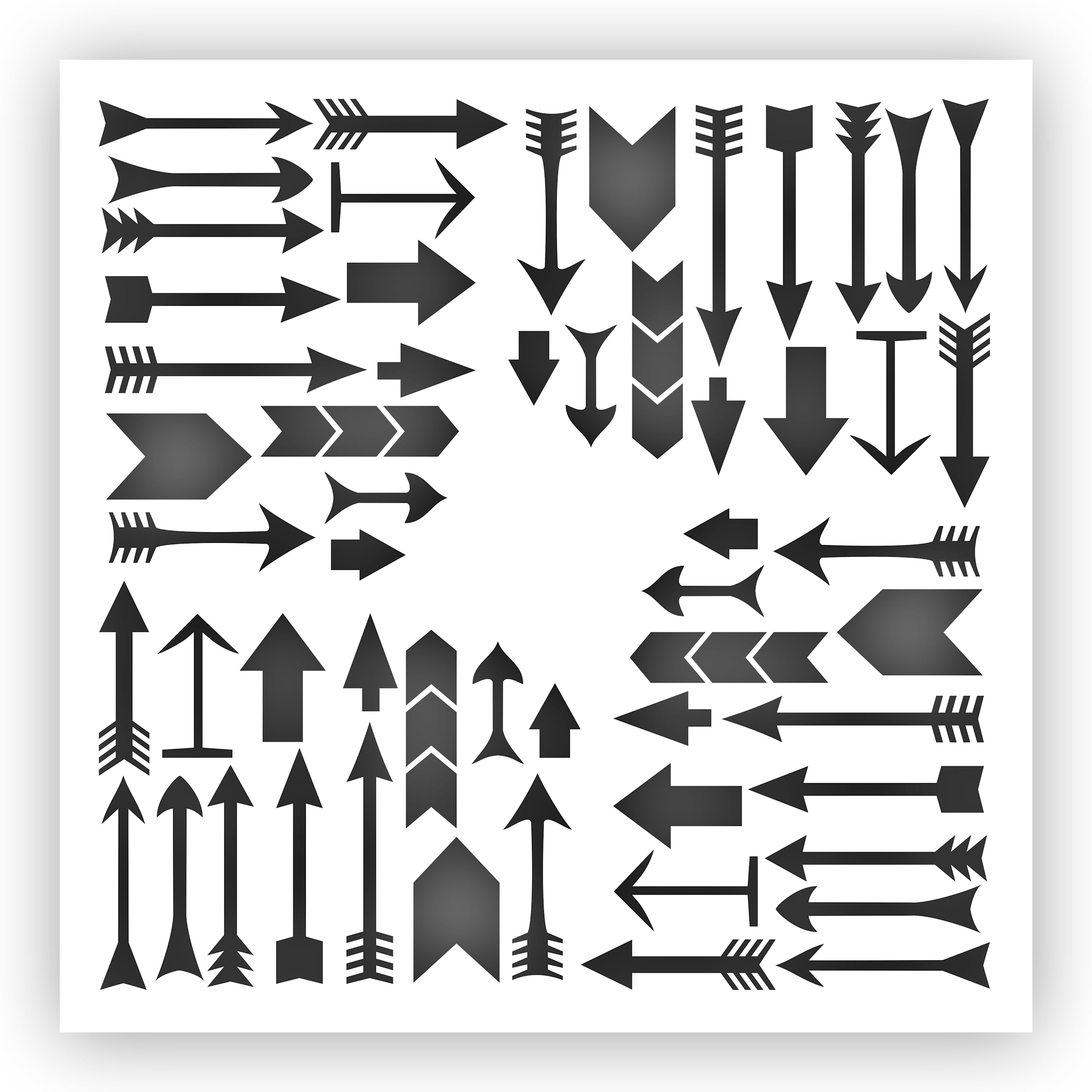 Arrows Directions Stencil - Choose a Size - Laser-Cut Reusable Plastic ...