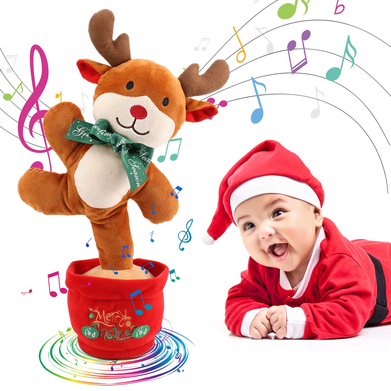 Buy Emoin Dancing Christmas Toy,Talking Christmas Singing Musical ...
