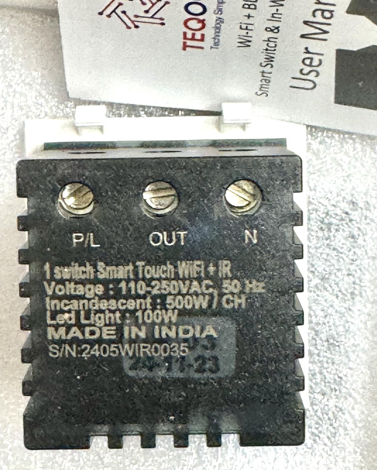 TEQOOZ® 30A Heavy Load Smart Wi-Fi + Remote Touch Switch (Black ...