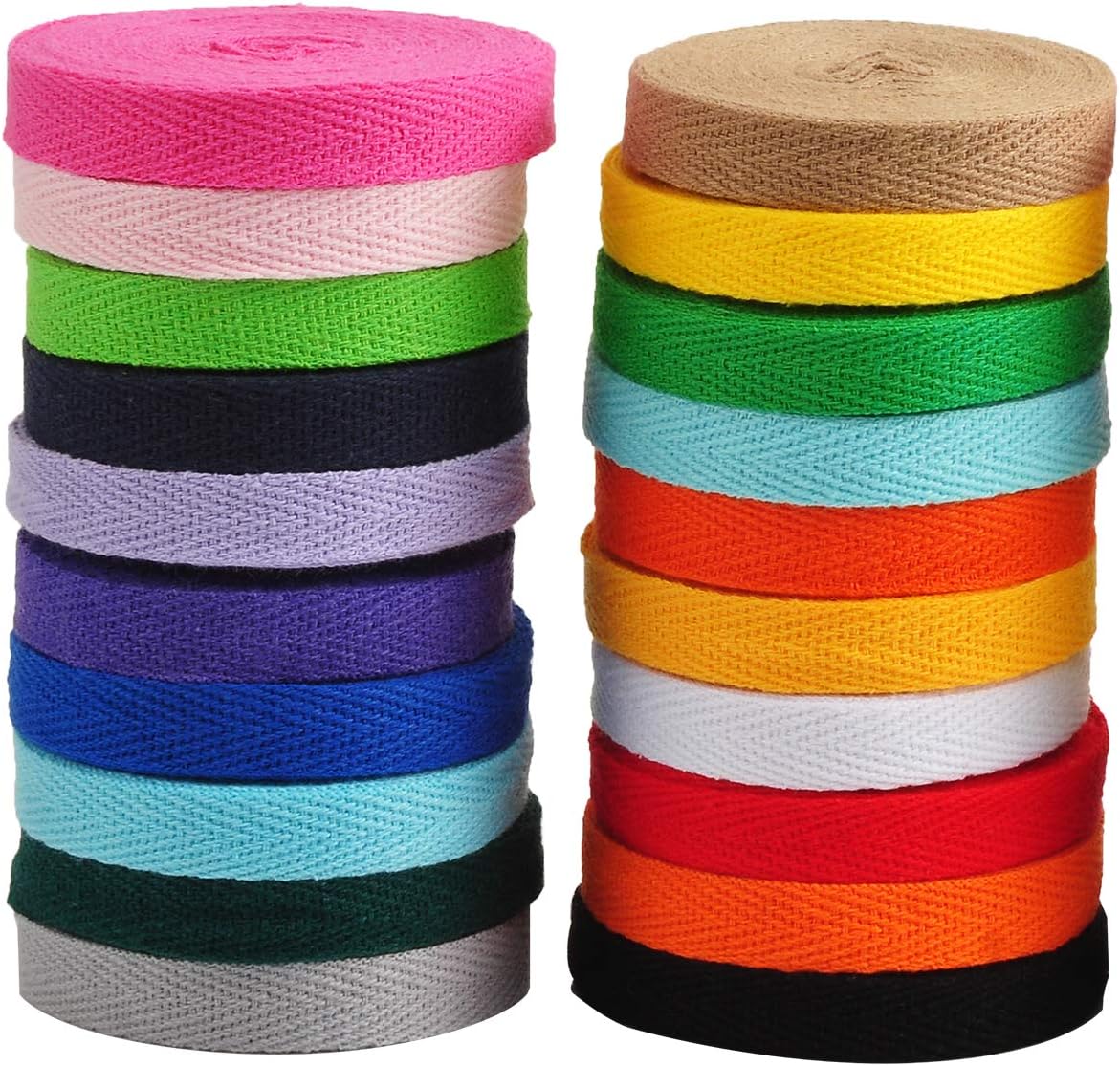 3Rolls Herringbone Tape Ribbon Cotton Twill Tape Ribbon Natural Webbing ...