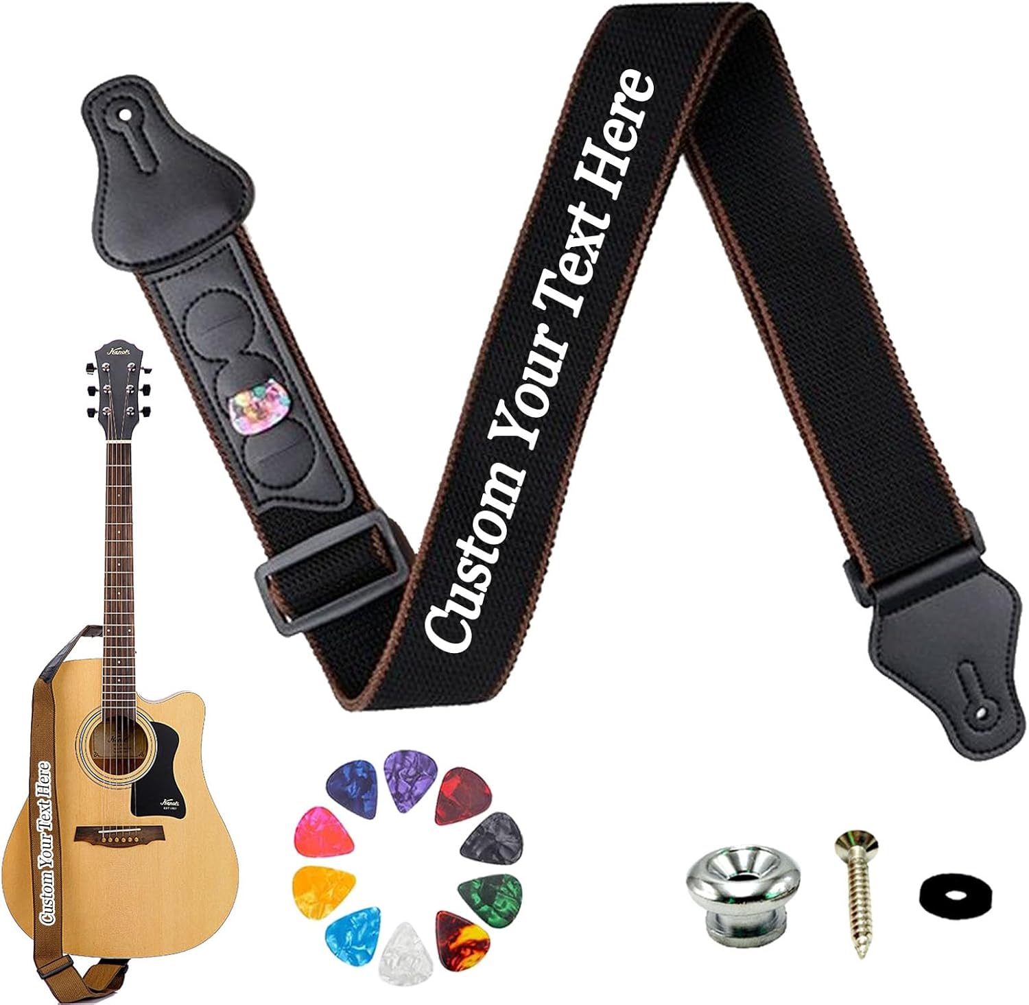 Amazon.com: VECTWABY Personalized Guitar Straps, Custom Guitar Body ...