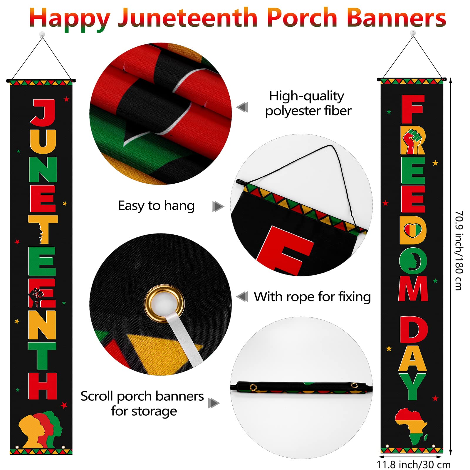 Snapklik.com : Durony 3 Pieces Happy Juneteenth Decoration Include ...