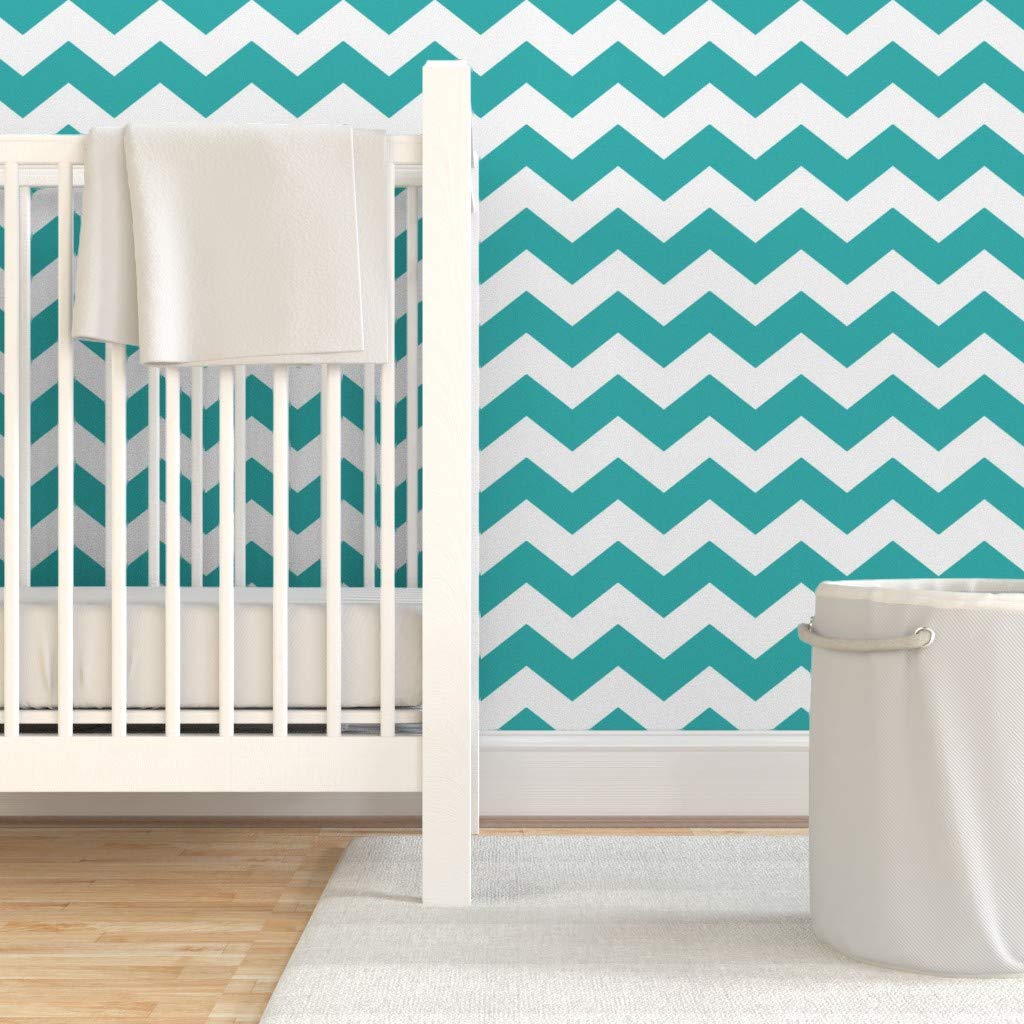 Turquoise And Pink Chevron Wallpaper