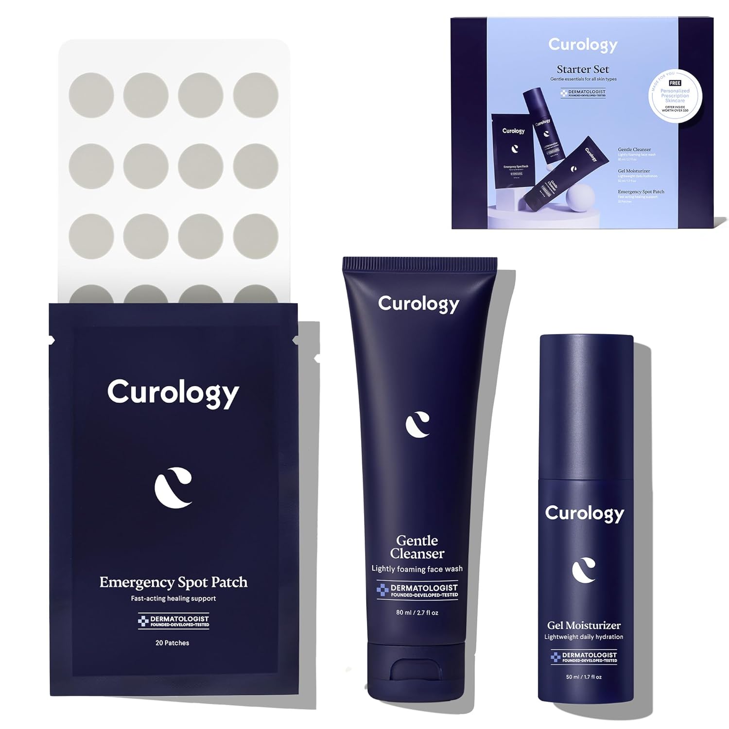 Amazon.com: Curology Skin Care Starter Gift Set, Gentle Essentials Kit ...