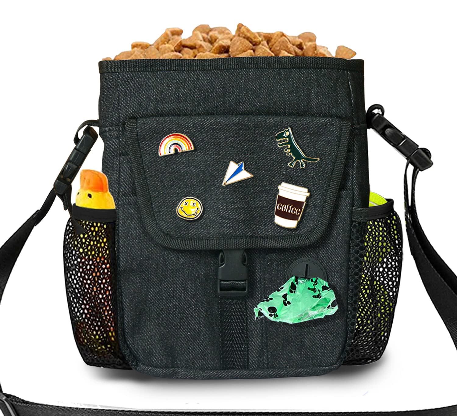 YFDB Dog Training Treat Pouch, 3 Ways to Wear (Black Waterproof Denim ...