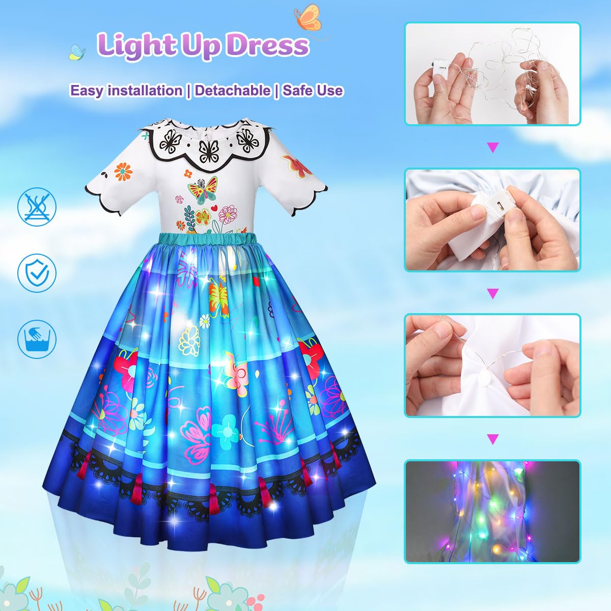 Snapklik.com : Meland Princess Dresses For Girls - Light Up Princess ...