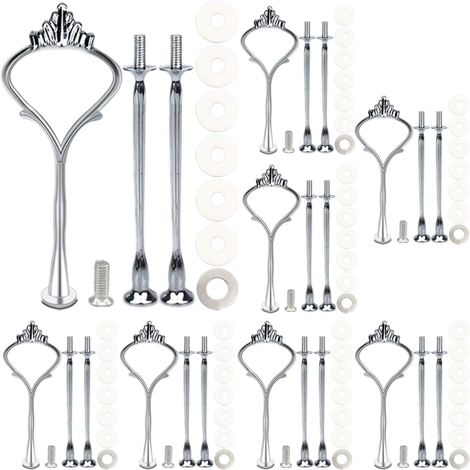 Amazon.com | Gukasxi 8 Sets of 3 Tier Cake Plate Stand Handle Cake ...