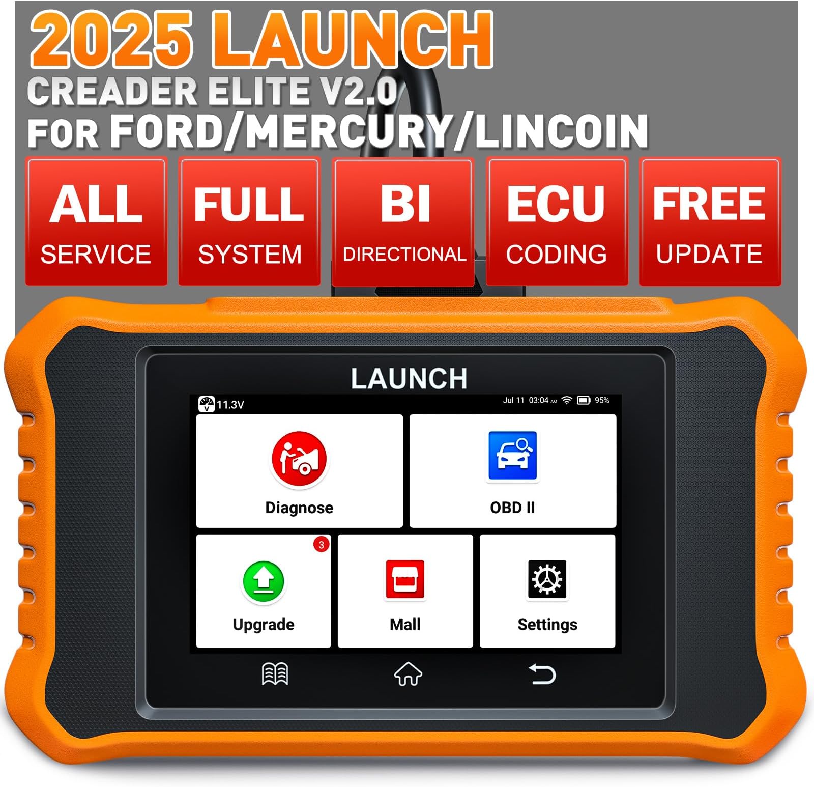 Amazon.com: LAUNCH X431 Creader Elite 2.0 Ford OBD2 Scanner, 2025 Bi ...