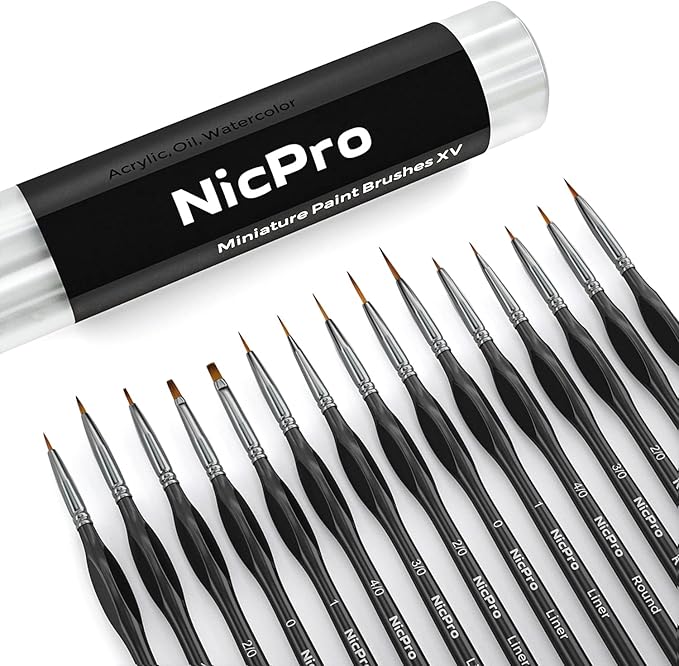 Amazon.com: Nicpro 15 PCS Micro Fine Detail Paint Brush Set, Small ...